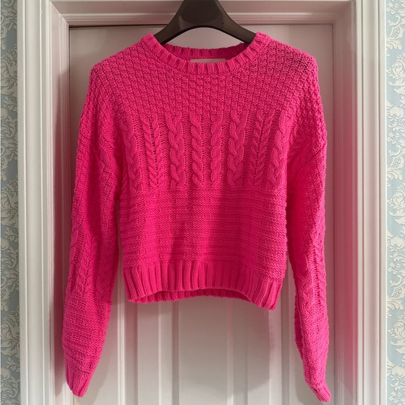 saltwater LUXE | Sweaters | Saltwater Luxe Hot Pink Cable Sweater Small ...